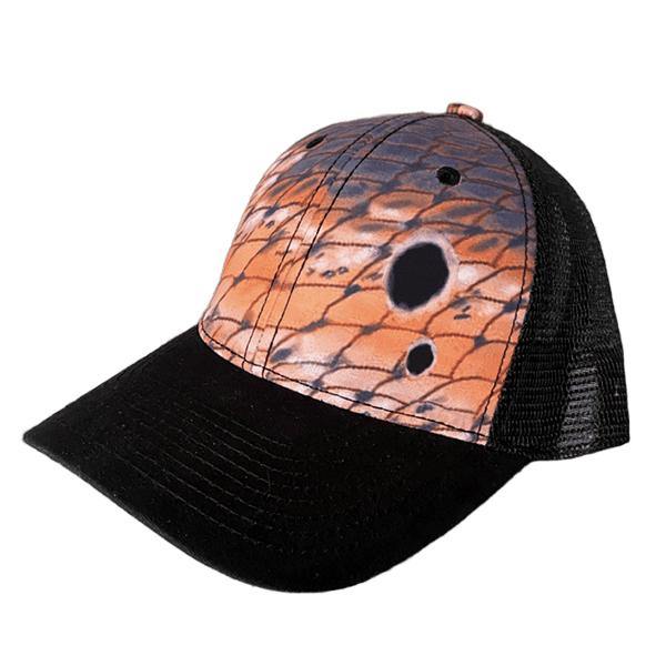 Redfish Scale Pattern on Black Trucker Hat for Fishing - Catchy Gear ...